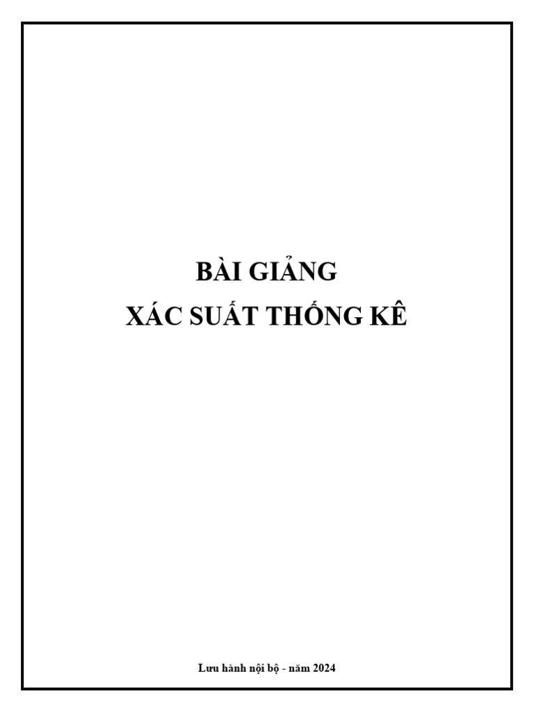 2024 - Bai Giang - Xac Suat Thong Ke Trong y Hoc | PDF
