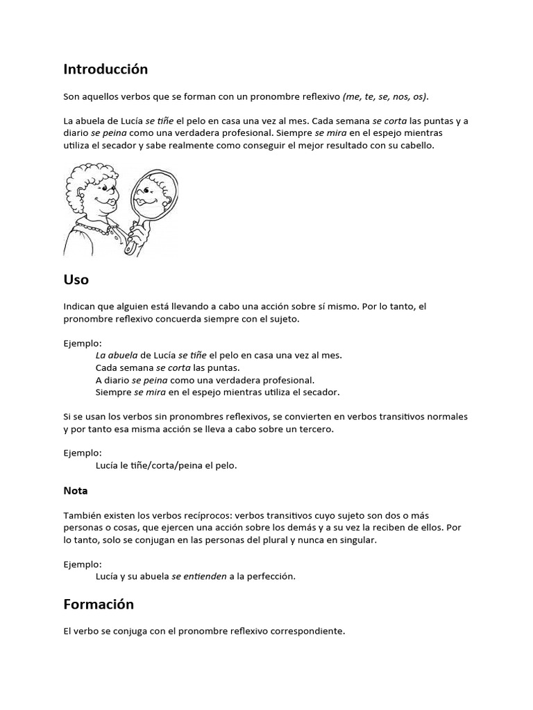 Verbos Reflexivos | PDF | Verbo | Pronombre