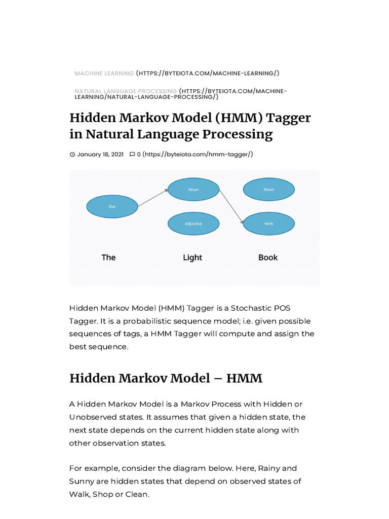 Parts of Speech Tagging HMM | PDF | Cognitive Science | Grammar