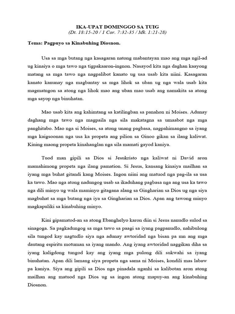 Ika-Upat Nga Dominggo | PDF