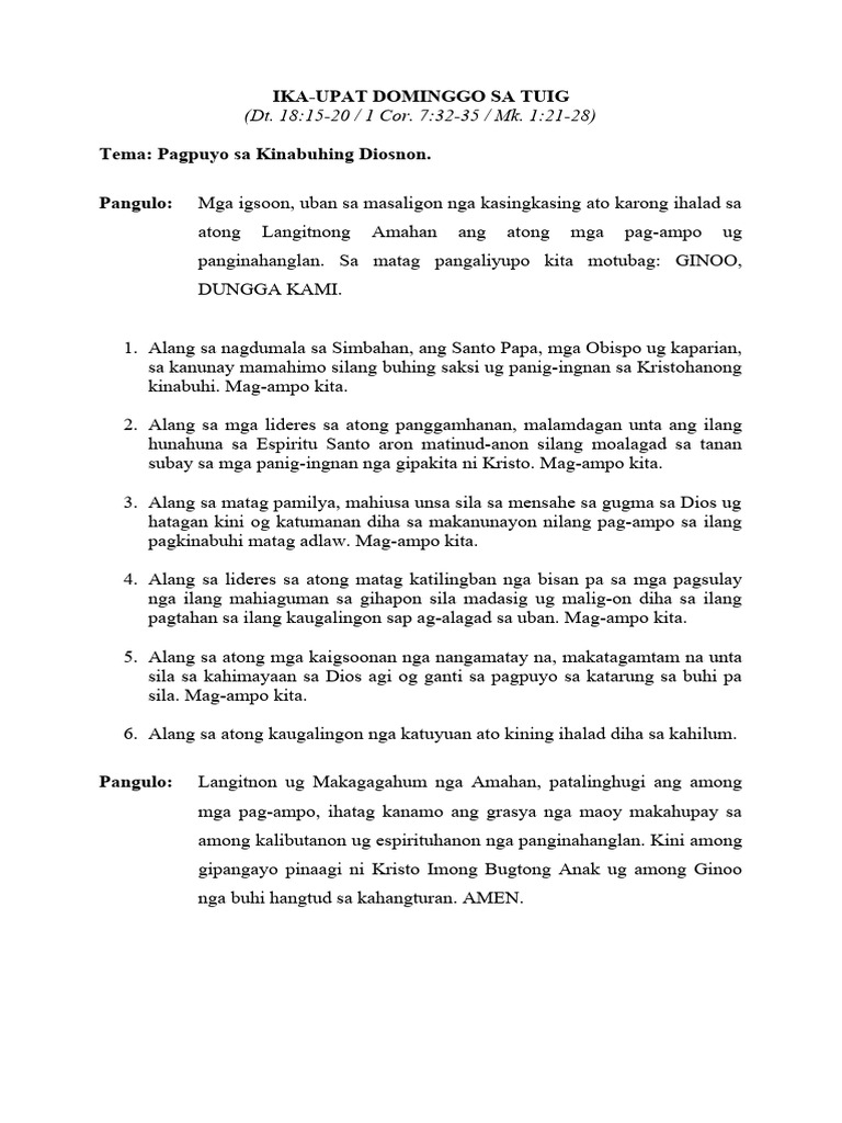 Ika-Upat Nga Dominggo | PDF