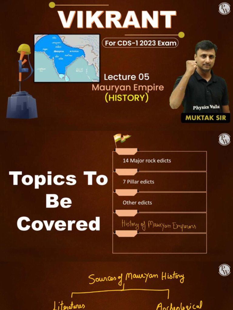 Mauryan Empire - Class Notes - Vikrant | PDF
