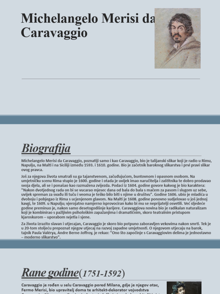 Michelangelo Merisi Da Caravaggio | PDF