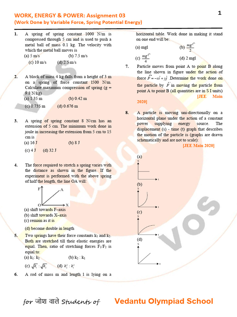 WPE03 - Variable Force | PDF | Force | Physical Sciences