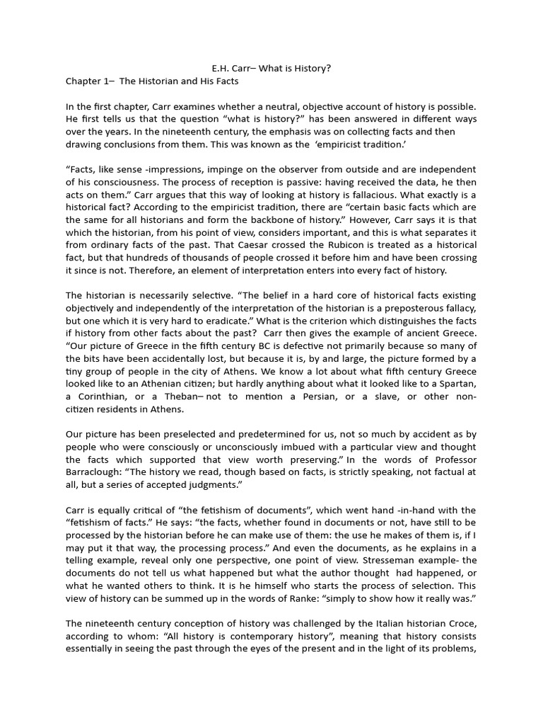 E H Carr - Historian and Facts | PDF | Thought | Historian