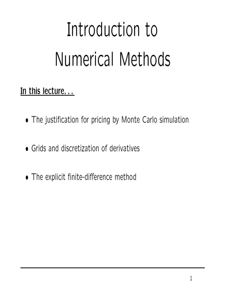 Numerical methods | PDF | Option (Finance) | Black–Scholes Model