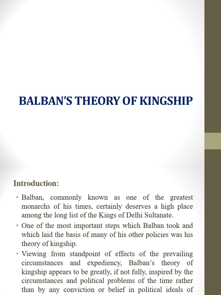 Balban's Kingship Theory Explained | PDF | Politics | History