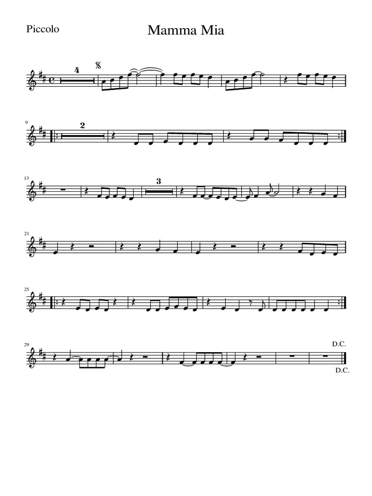 Mamma_Mia -Flute | PDF