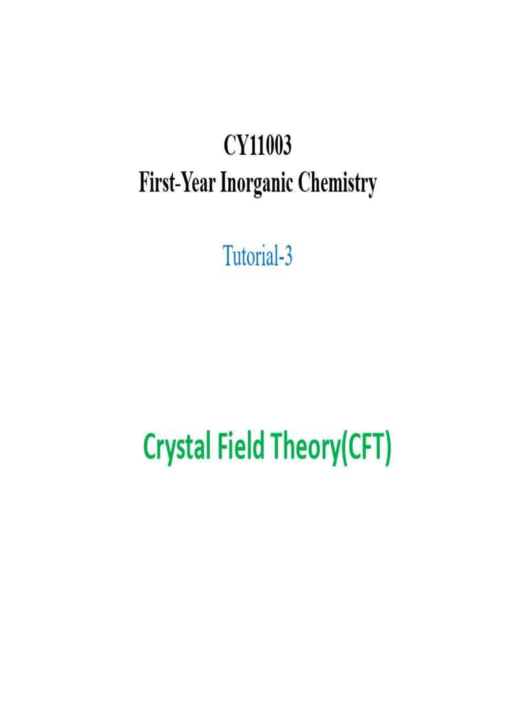 Tutorial 3_ | PDF | Coordination Complex | Condensed Matter Physics