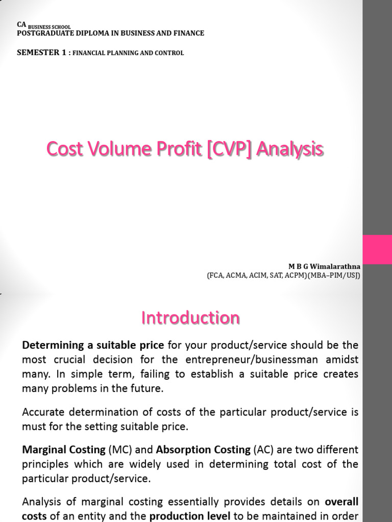 Chapter4 CVP | PDF | Cost Accounting | Profit (Economics)