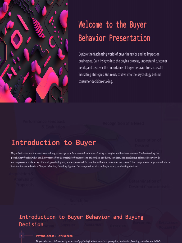 Introduction To Buyer | PDF | Consumer Behaviour | Behavior