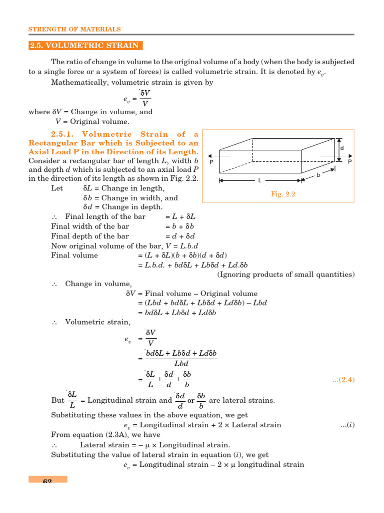 Mmen 226 Worked Examples On Volumetric Strain Set 4 Pdf Stress