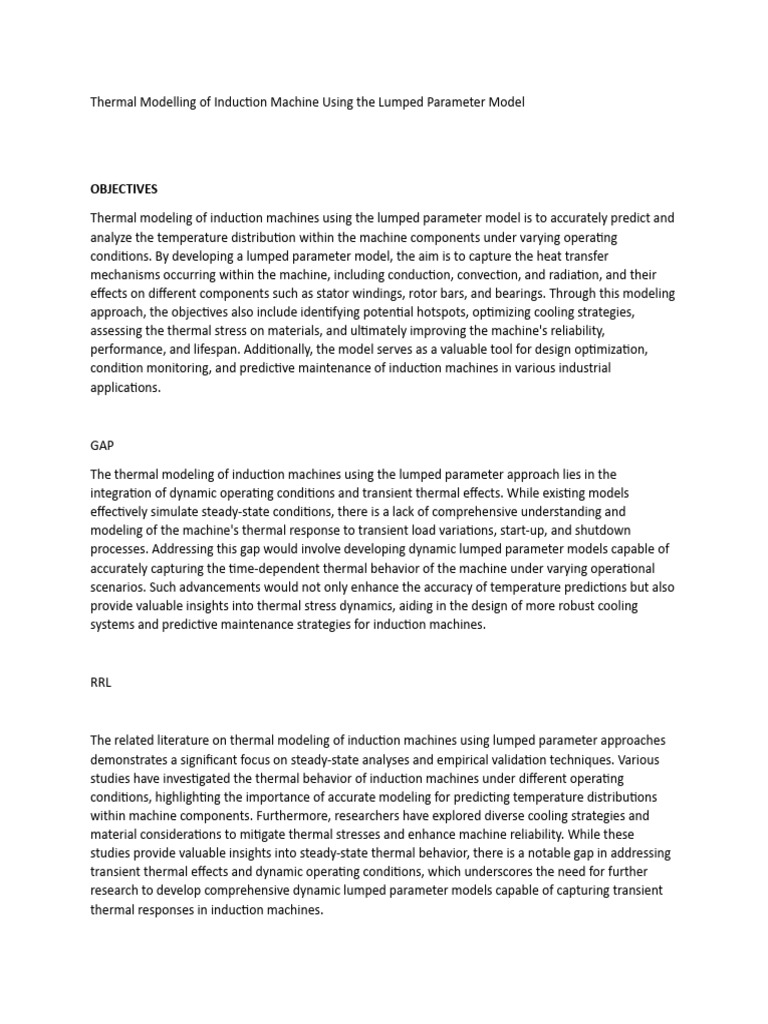 Thermal Modelling of Induction Machine Using The Lumped Parameter Model | PDF | Reliability ...