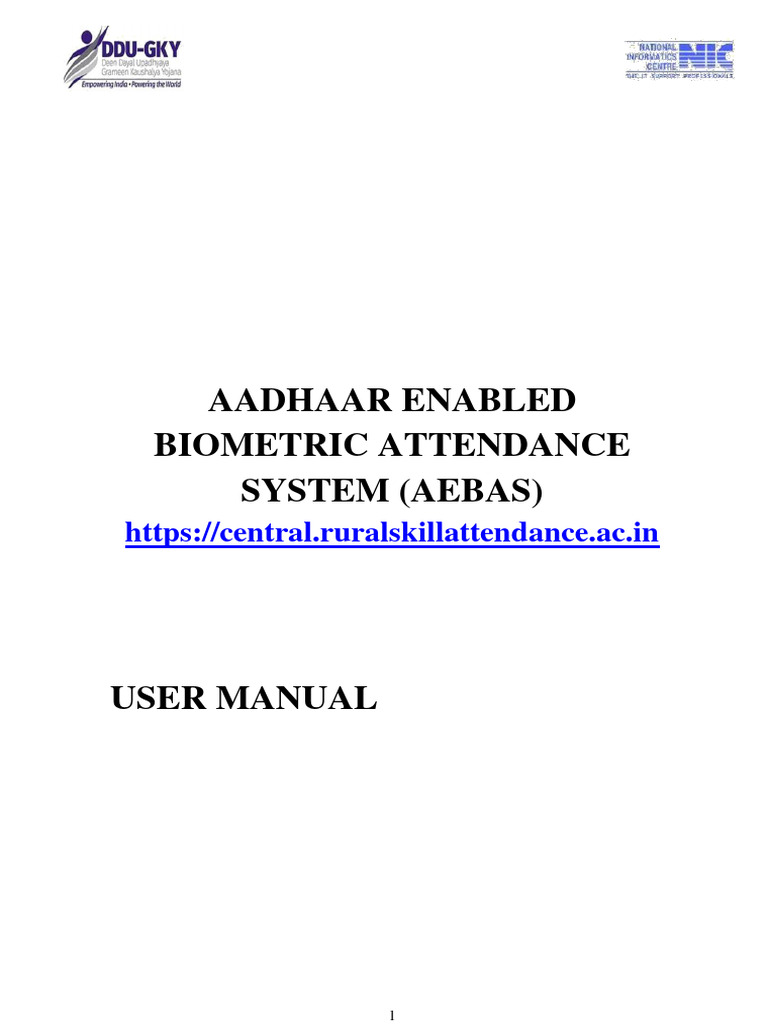 AEBAS User Manual for Skill Attendance | PDF | Image Scanner | Biometrics