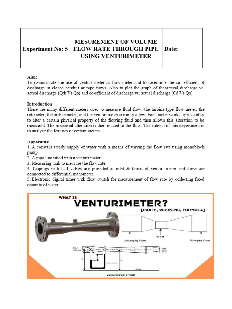 5 Venturi | PDF | Flow Measurement | Civil Engineering