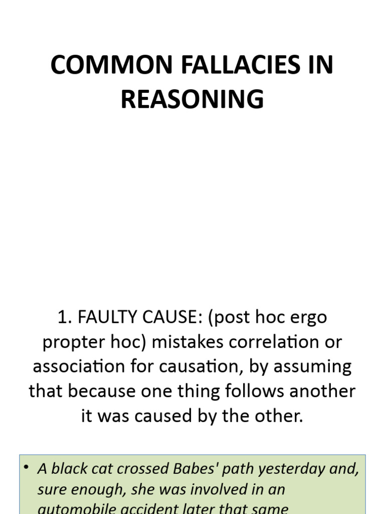 7. Common Fallacies in Reasoning | PDF | Fallacy | Argument
