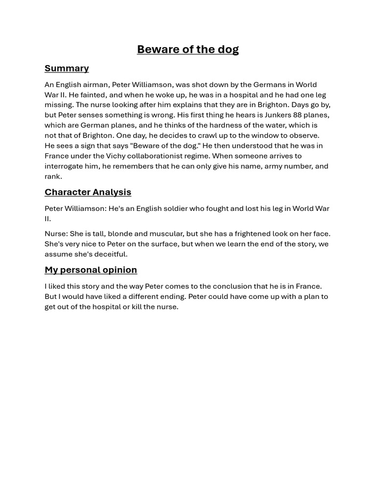 Beware of The Dog - EN - Version | PDF