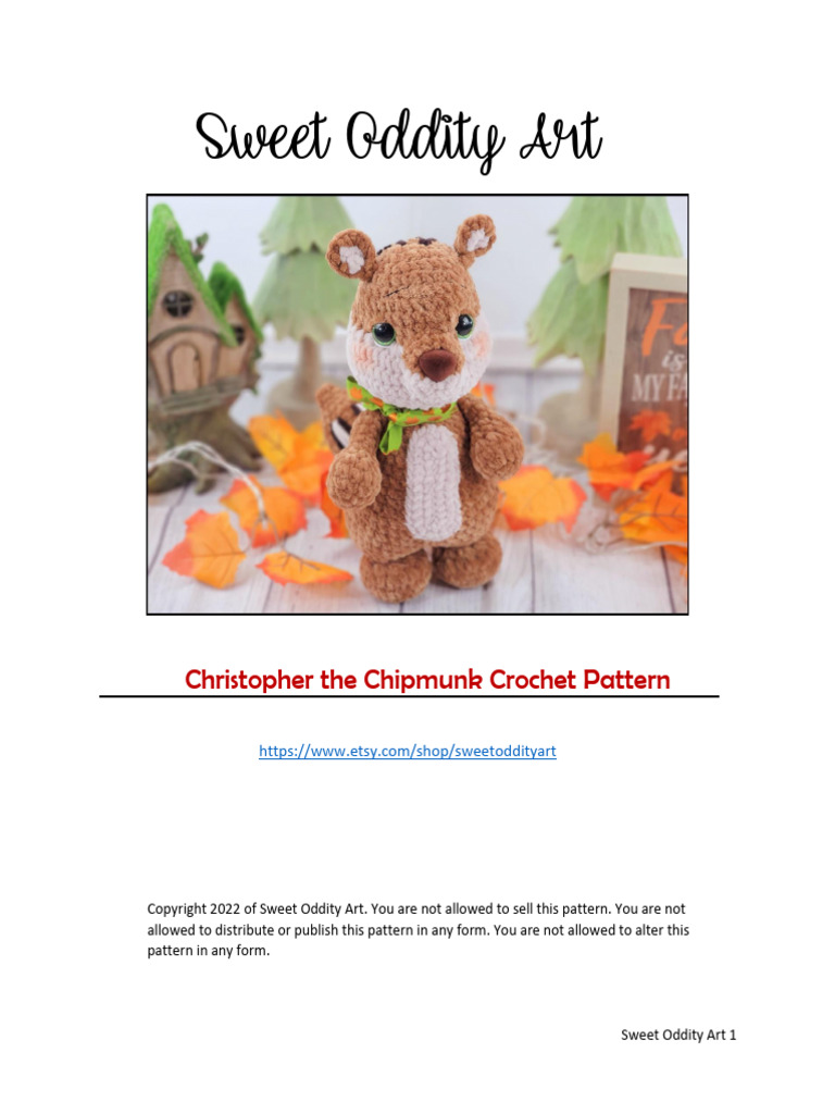 Chipmunk | PDF | Crochet | Sewing Needle