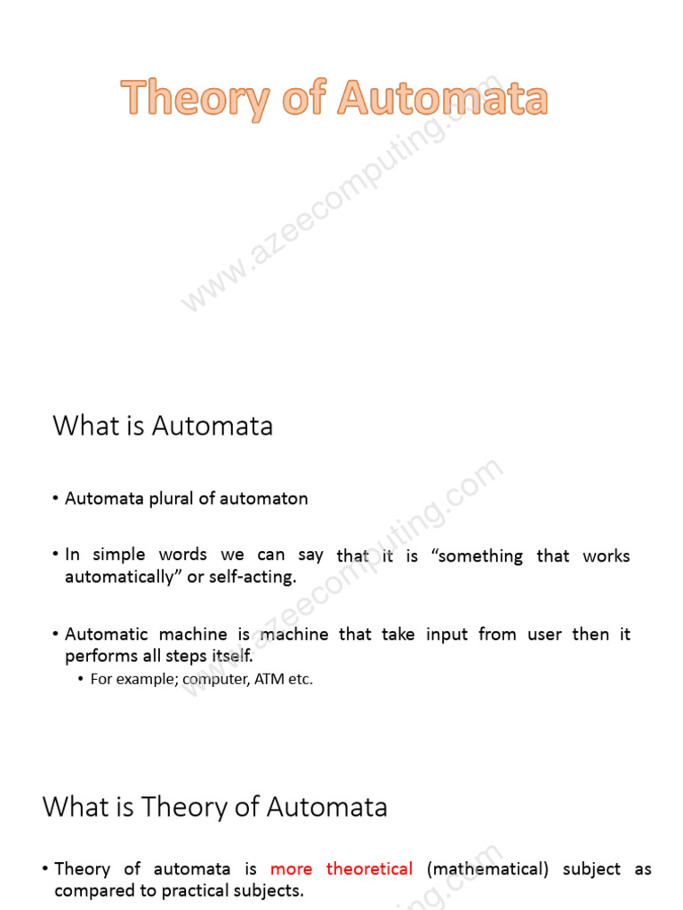 Automata Lectures Pdf Pdf Theoretical Computer Science Theory Of Computation