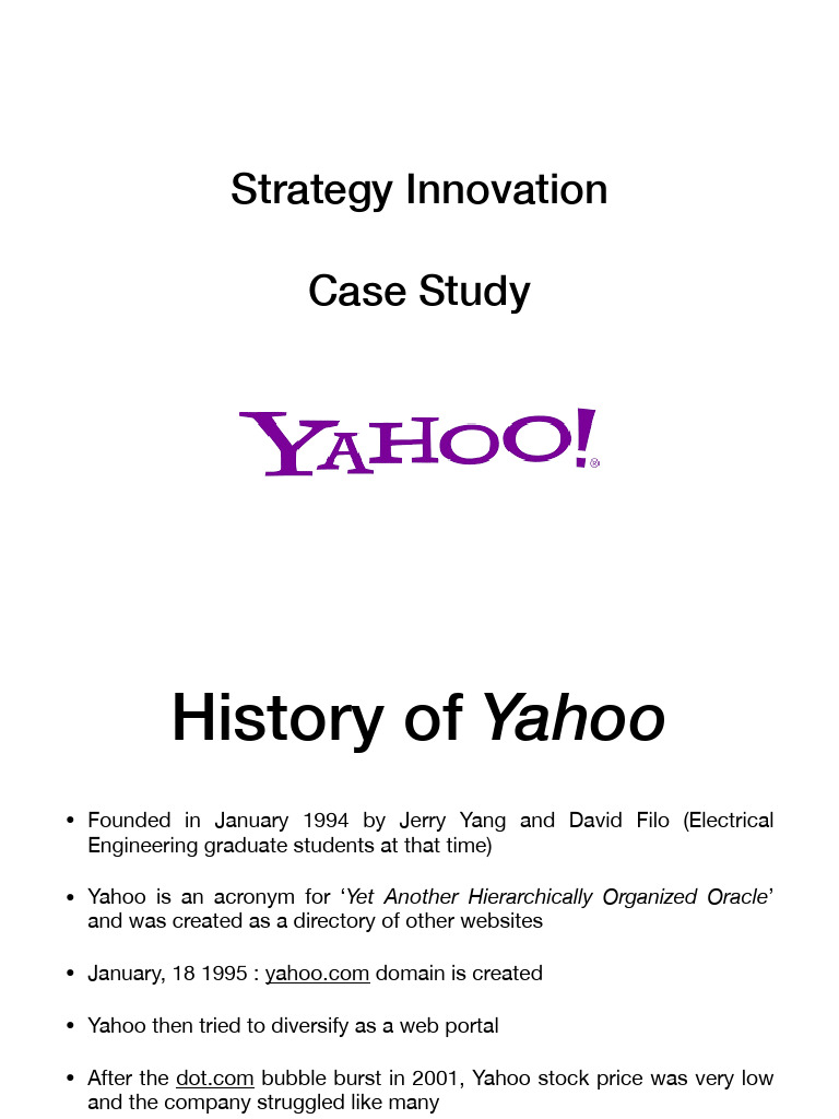 Strategy Innovation Presentationlal | PDF | Yahoo! | Business