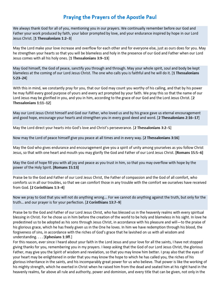 Apostle Paul's Powerful Prayers | PDF | Prayer | God The Father
