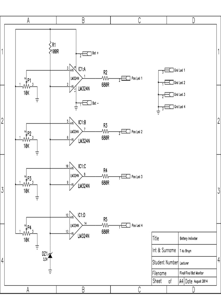 Battery Monitor Schematic | PDF