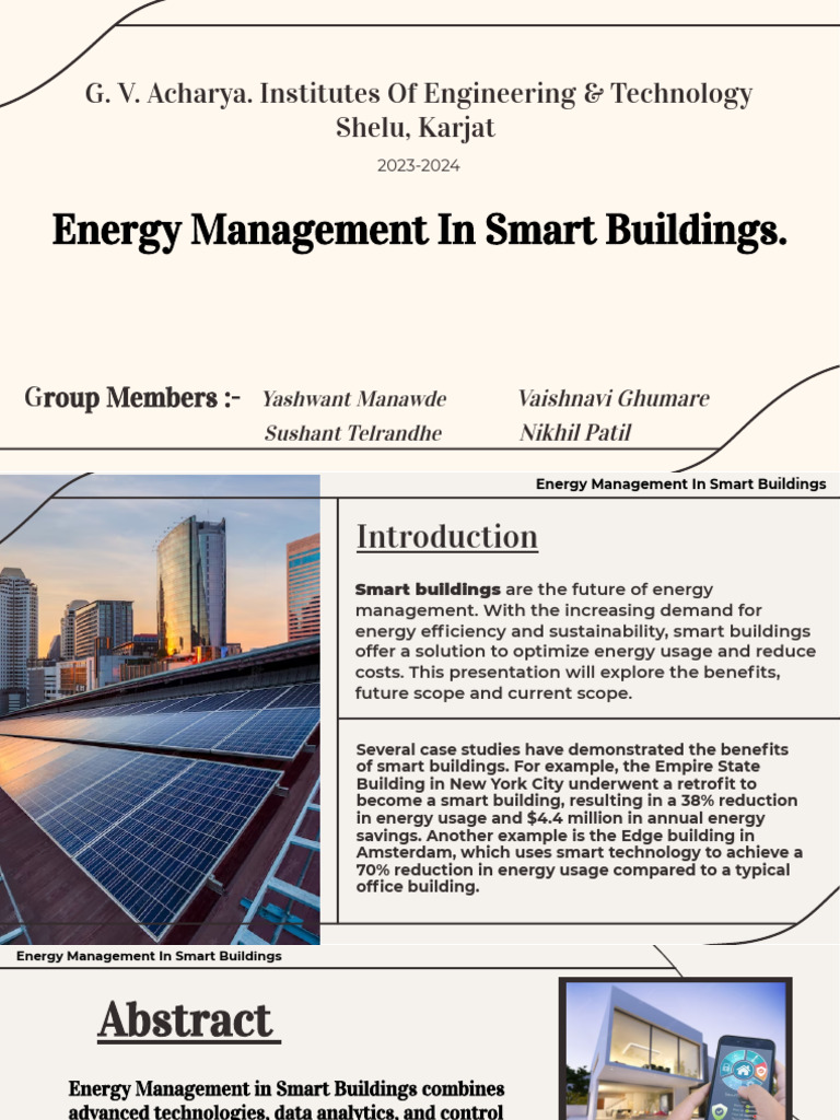 Energy Management in Smart Buildings.: G. V. Acharya. Institutes of ...