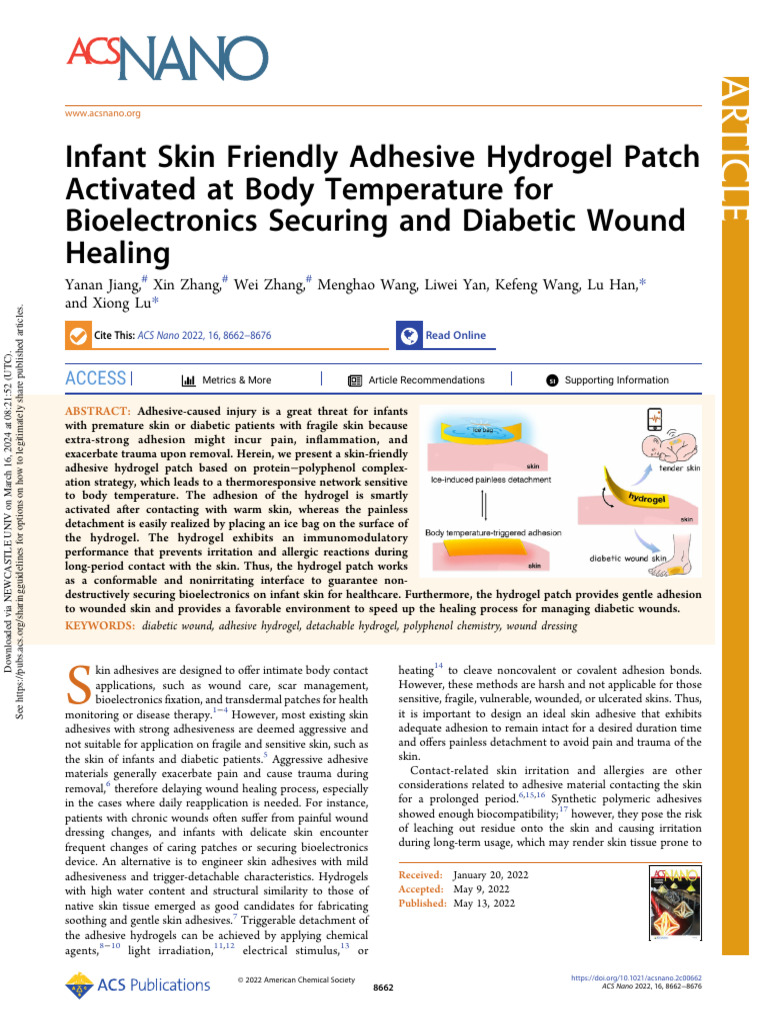 Skin-Friendly Hydrogel for Wound Care | PDF | Polymers | Wound