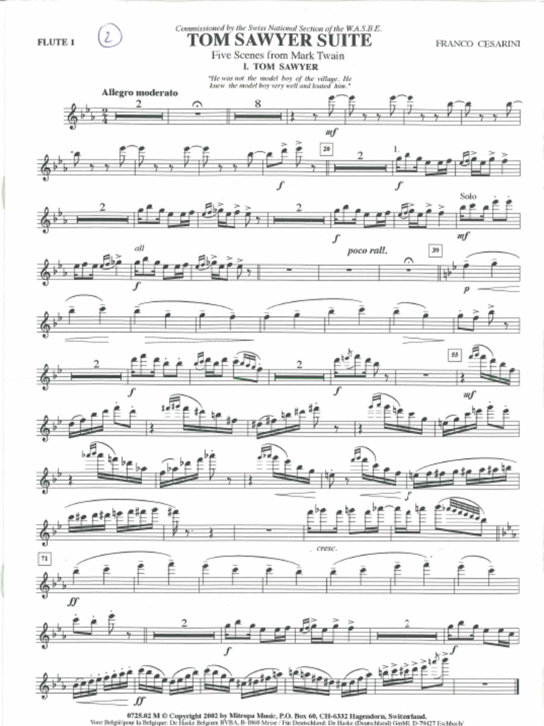 Tom Sawyer -02-Flute 1 | PDF