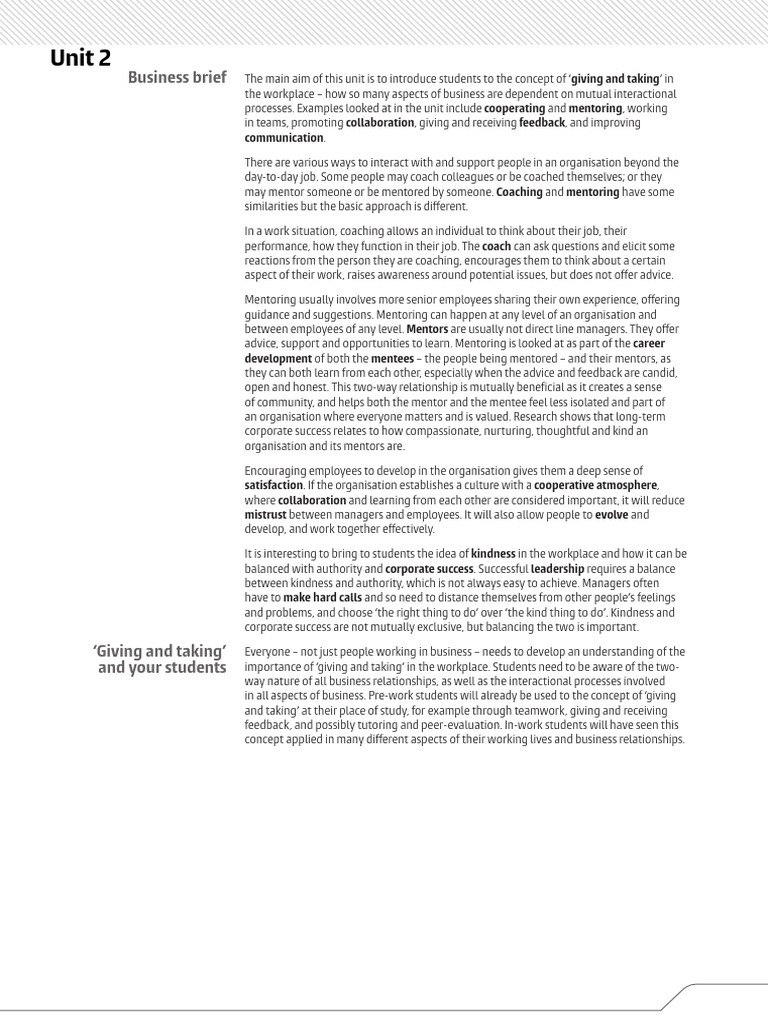 d3 - U2 - HW (Concept + Extra Reading) | PDF | Mentorship | Social Psychology