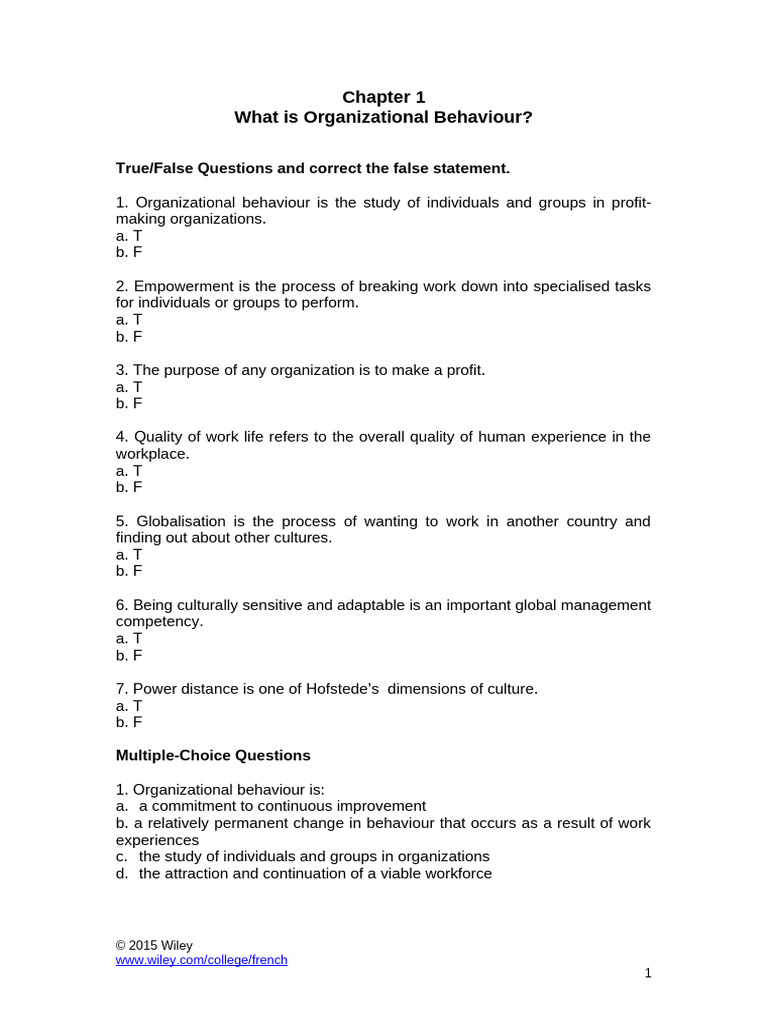 Understanding Organizational Behaviour Basics | PDF | Organizational ...