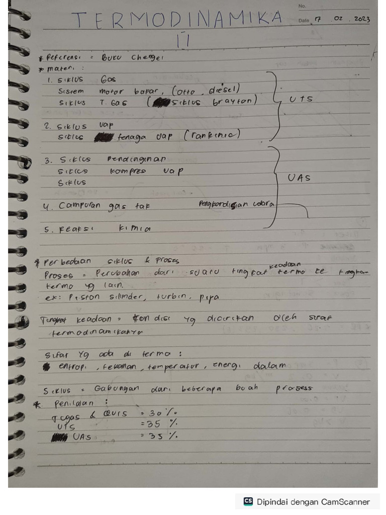 Catatan Termo 2 UTS | PDF