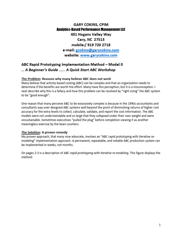 ABC Rapid Prototyping Implementation Method Model No 0 | PDF | Income ...