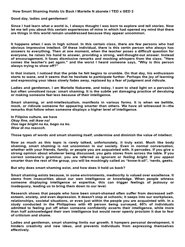 How Smart Shaming Holds Us Back I | PDF | Shame | Self Esteem