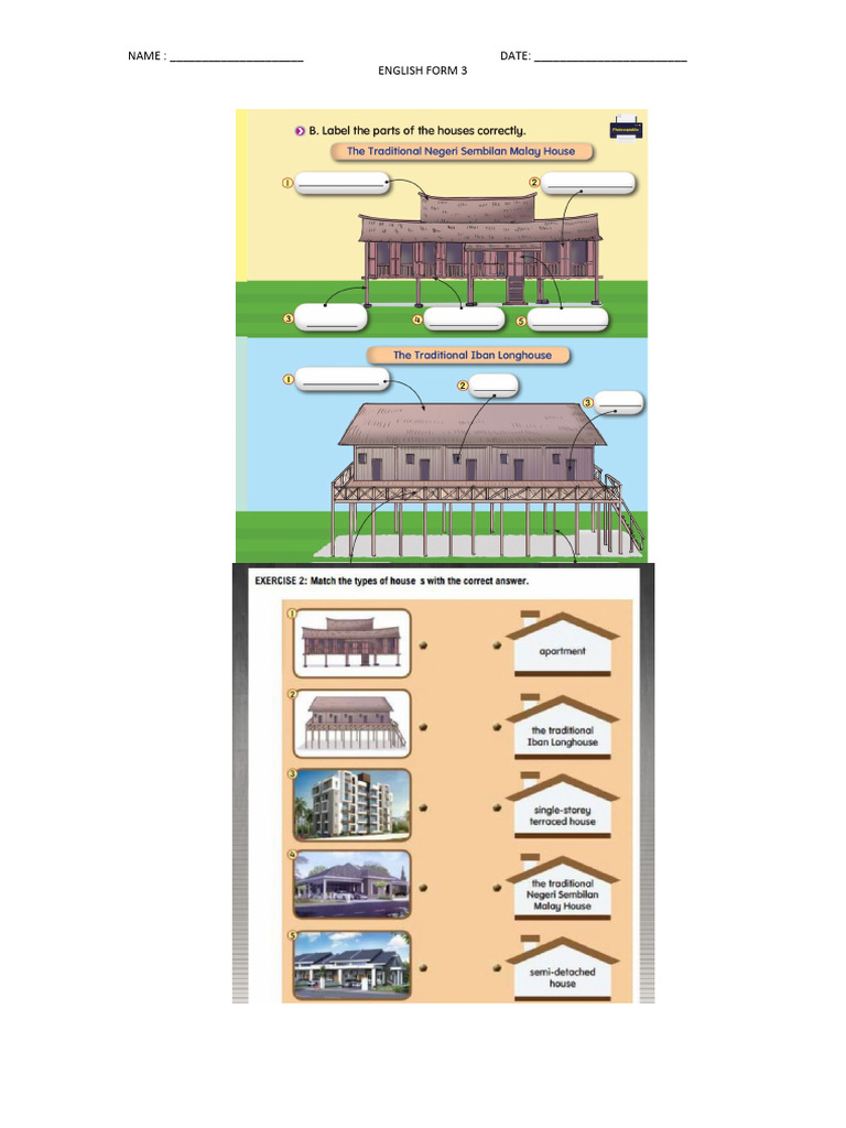 English Worksheet 1 Form 3 | PDF