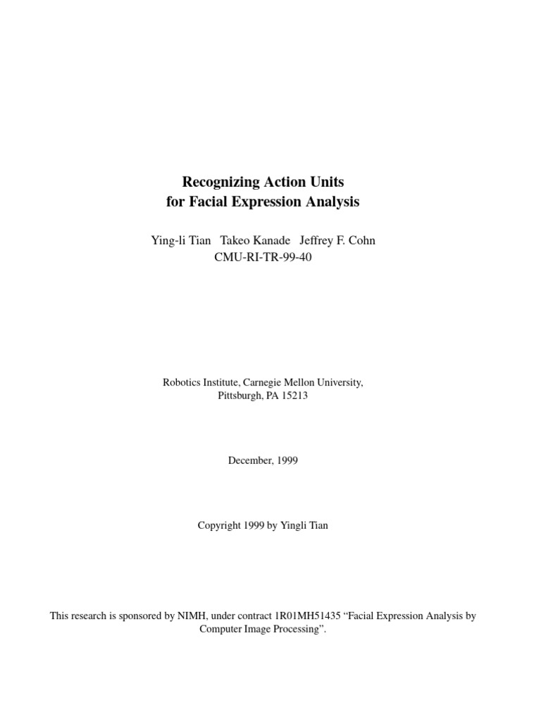 Recognizing Action Units | PDF | Facial Expression