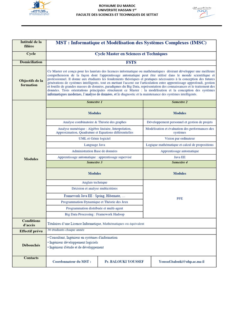 FICHE Technique MST IMSC f1 | PDF