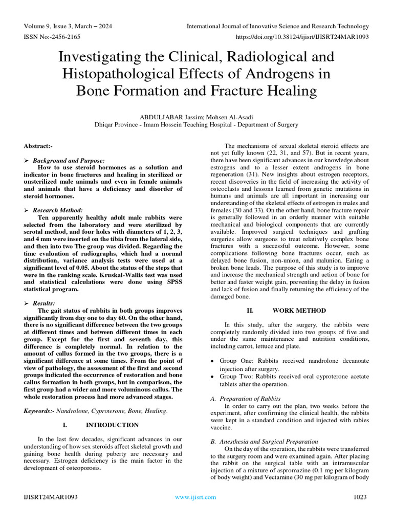 Investigating The Clinical, Radiological and Histopathological Effects ...