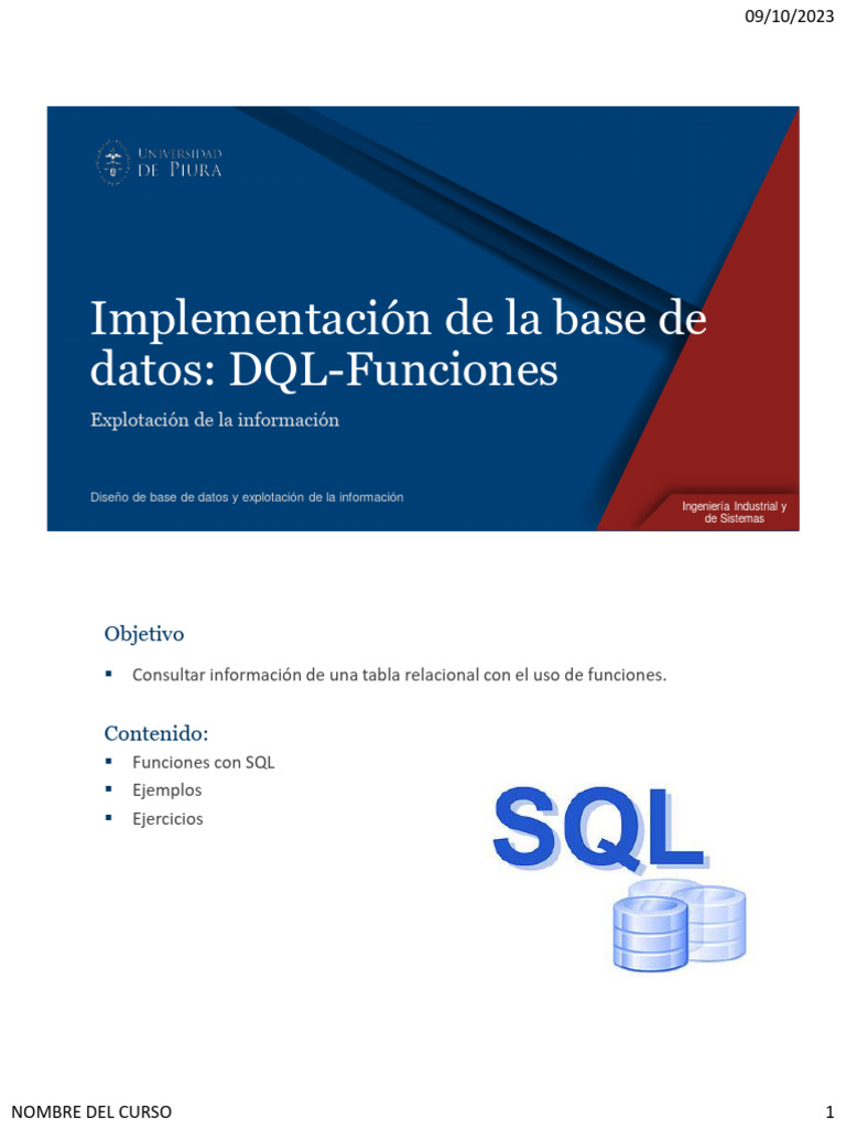 Funciones SQL en Bases de Datos | PDF | Informática
