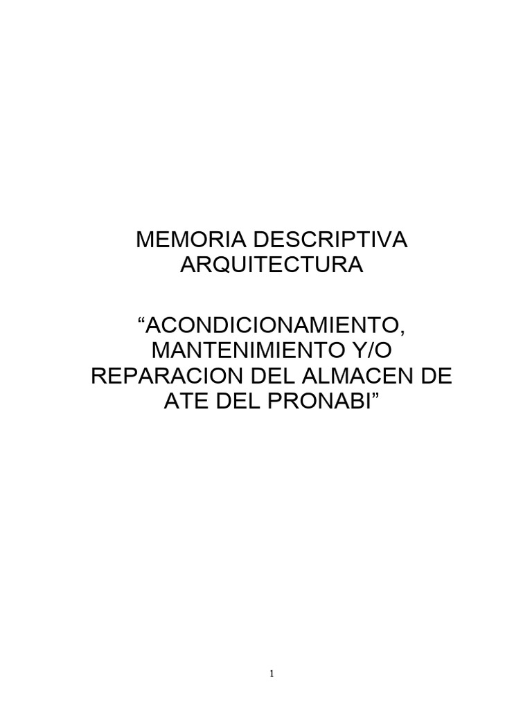 Memoria-Descriptiva Almacen Ate | PDF