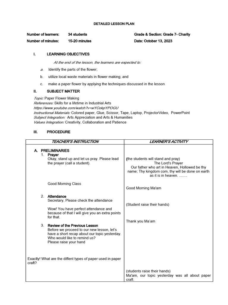 NOVY-ADOREMOS-DETAILED-LESSON-PLAN Done | PDF | Learning | Lesson Plan