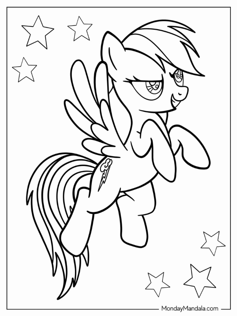 Kawaii-Rainbow-Dash-Outline-For-Kids | PDF