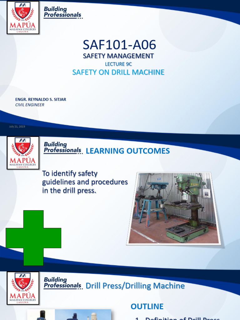 Lecture 9C Safety On Drill Machine A06 | PDF | Drill | Drilling