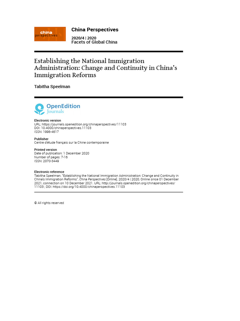China’s National Immigration Administration Insights | PDF | China ...