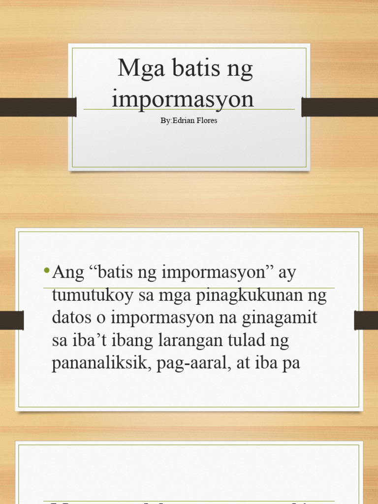 Mga Batis NG Impormasyon | PDF