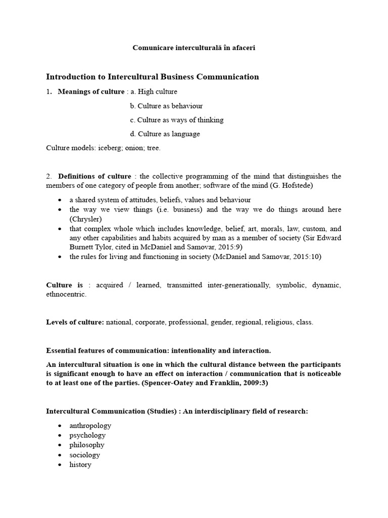 Comunicare interculturală în afaceri | PDF | Leadership | Organizational Culture