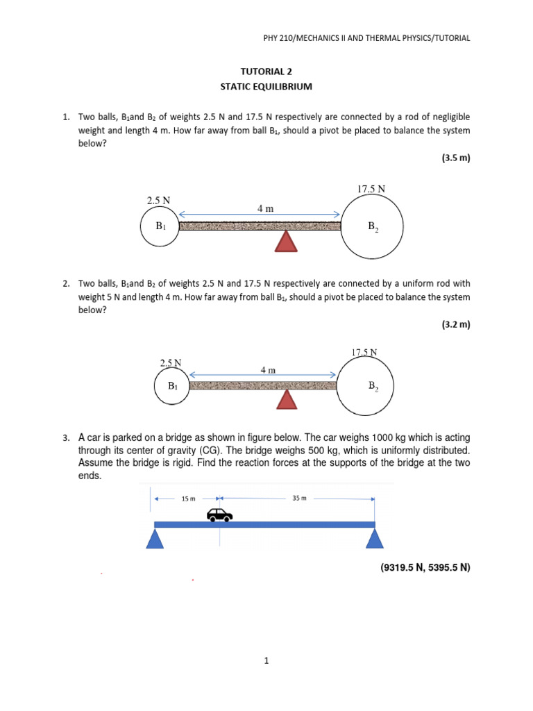 PHY210 TUTORIAL 2 | PDF