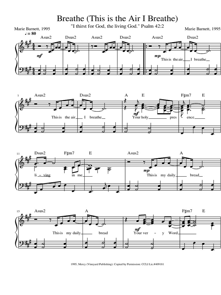 Worship Song: Breathe | PDF
