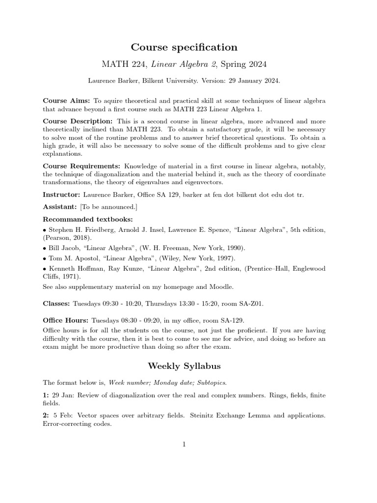 Spec 224 SPR 24 | PDF | Mathematical Physics | Linear Algebra