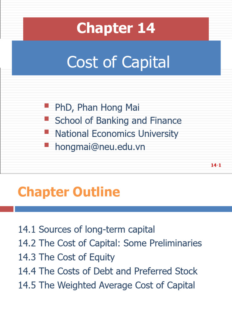 Handout - FIN300 - Chapter 14 - 2024 | PDF | Cost Of Capital | Stocks